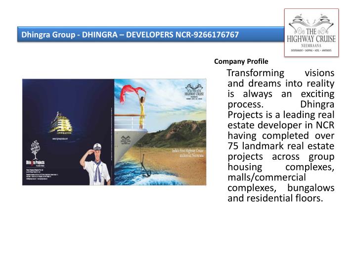 PPT - Dhingra Group - DHINGRA – DEVELOPERS NCR-9266176767 PowerPoint ...