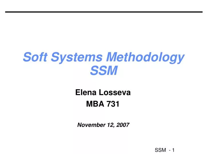 PPT - Soft Systems Methodology SSM PowerPoint Presentation, free ...
