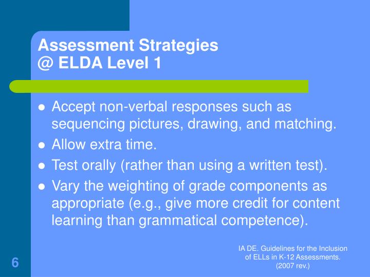 PPT - Using Your ELDA Results to Serve English Language Learners ...