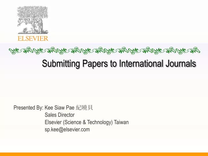 PPT - Submitting Papers to International Journals PowerPoint ...
