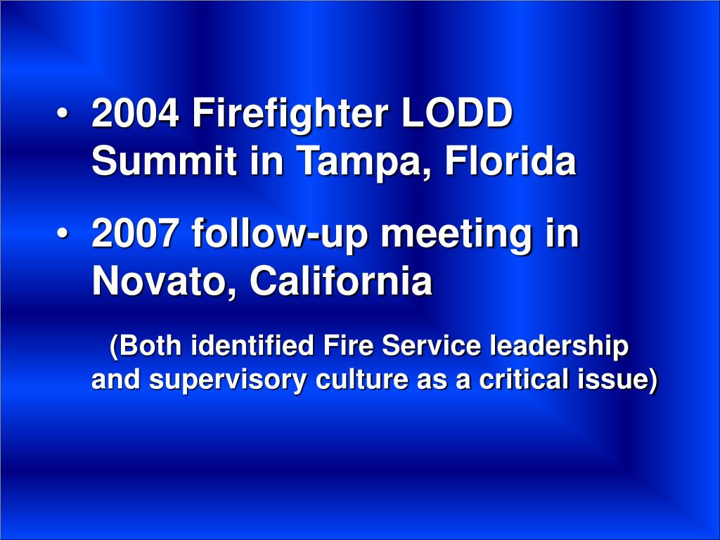 PPT - Fire Department Leadership…A Critical Safety Issue By: Chief ...