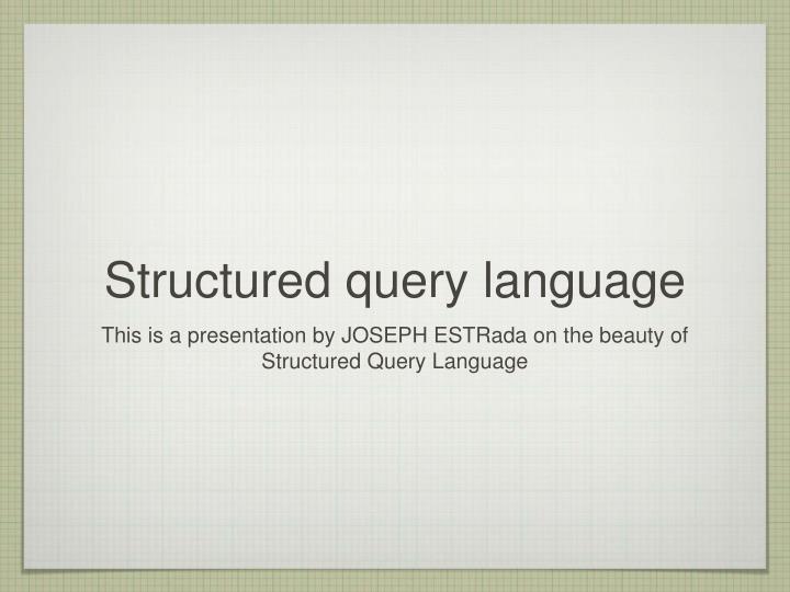 PPT - Structured query language PowerPoint Presentation, free download ...