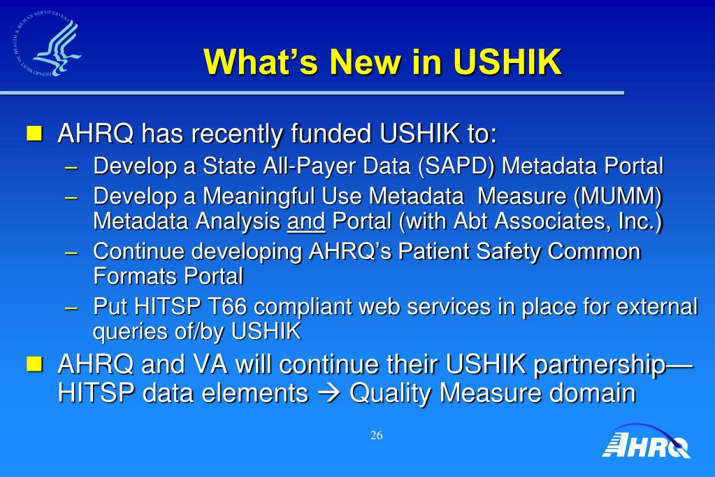 PPT - National Interoperability Standards and USHIK PowerPoint ... PPT - National Interoperability Standards and USHIK PowerPoint ...