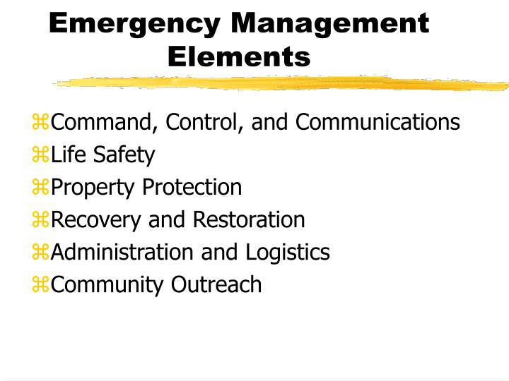 PPT - Emergency Management Elements PowerPoint Presentation, free ...