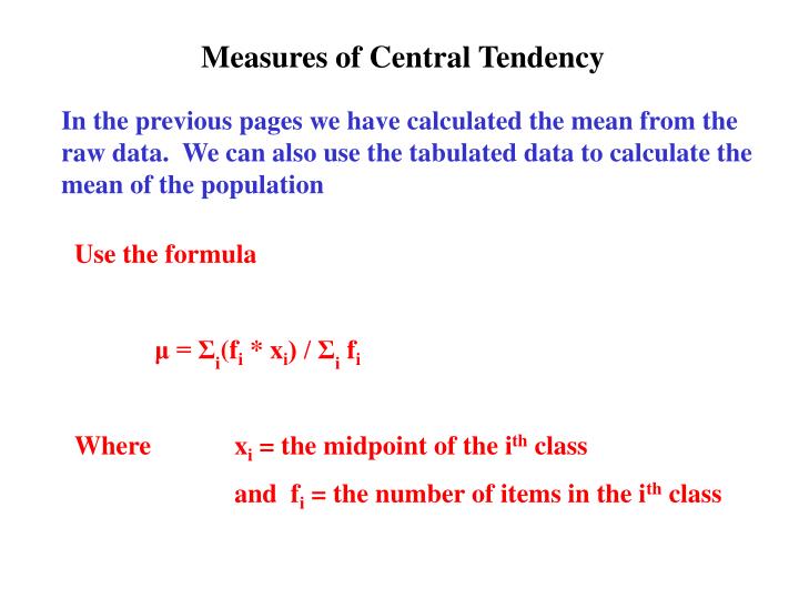PPT - Measures of Central Tendency PowerPoint Presentation - ID:324761