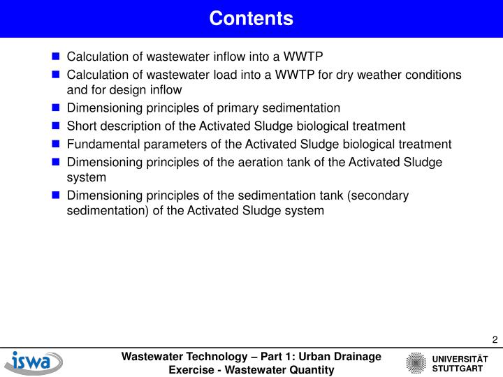 PPT - Wastewater Technology Part 2: Wastewater treatment Exercise ...