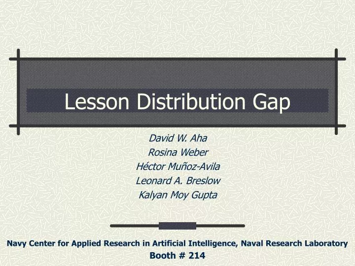 PPT - Lesson Distribution Gap PowerPoint Presentation, free download ...