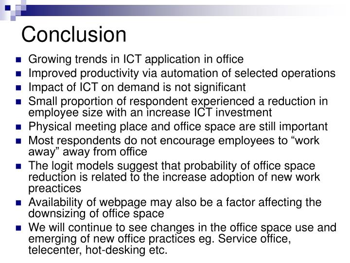 PPT - Impact of Information & Communication Technology (ICT) on Office ...