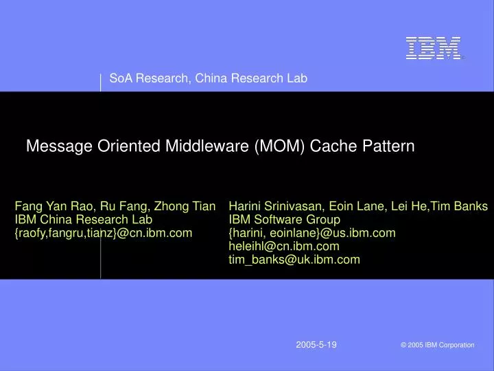 PPT - Message Oriented Middleware (MOM) Cache Pattern PowerPoint ...