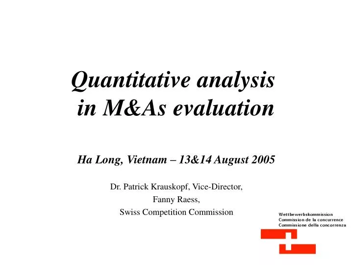 PPT - Quantitative analysis in M&As evaluation PowerPoint Presentation ...