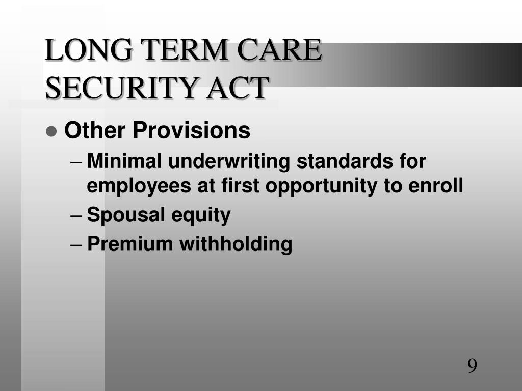 PPT - BRINGING LONG TERM CARE TO THE FEDERAL FAMILY PowerPoint ...