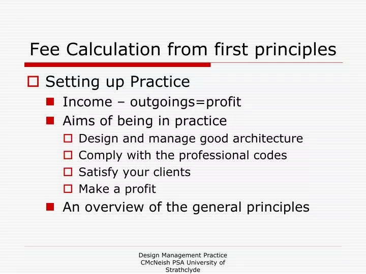 PPT - Fee Calculation from first principles PowerPoint Presentation ...