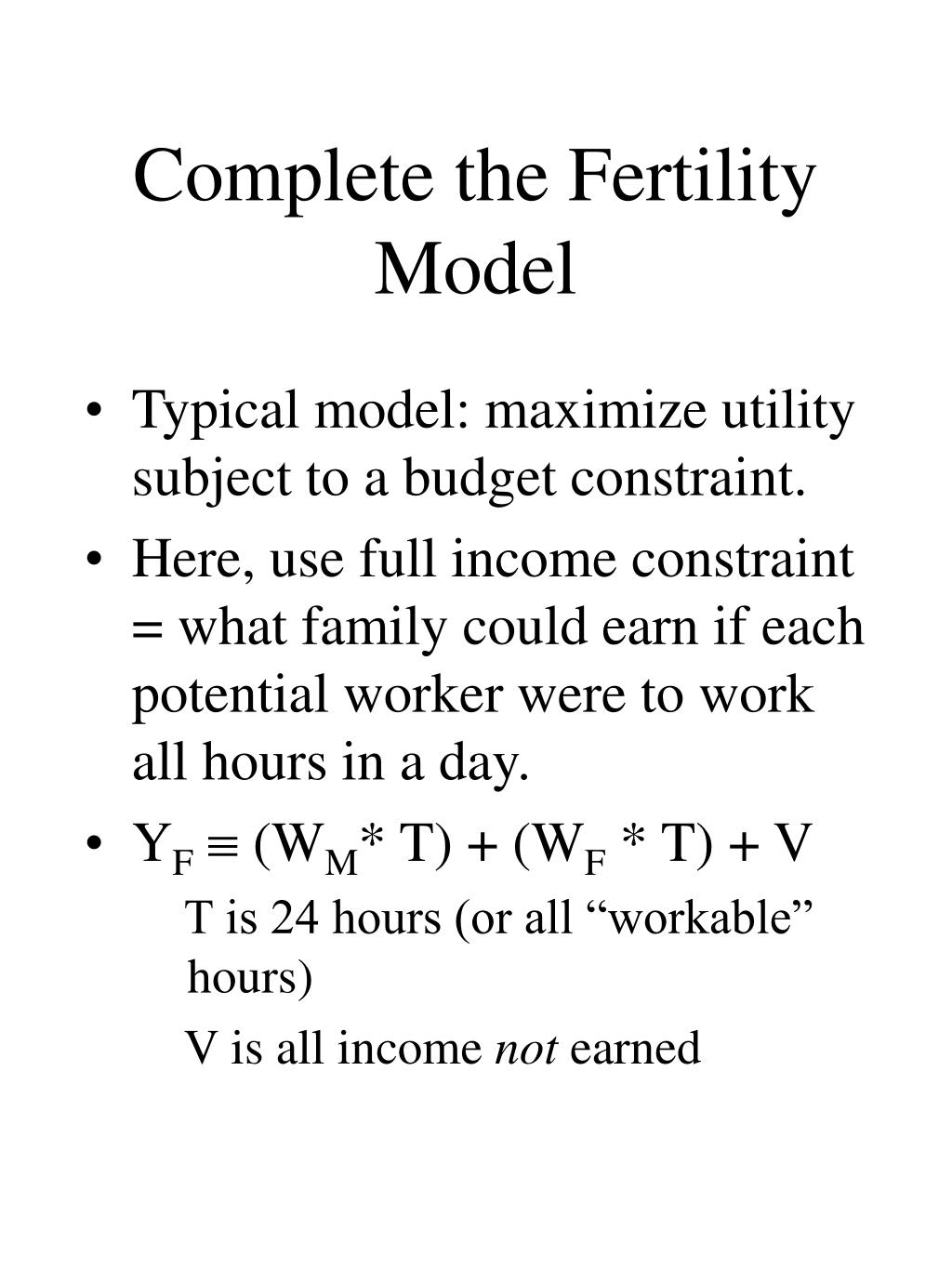 Ppt Chapter 5 Economics Of Fertility Powerpoint Presentation Free