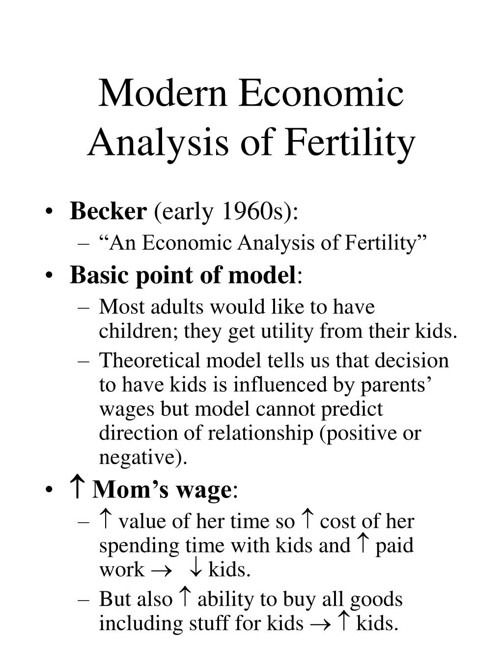 Ppt Chapter 5 Economics Of Fertility Powerpoint Presentation Free