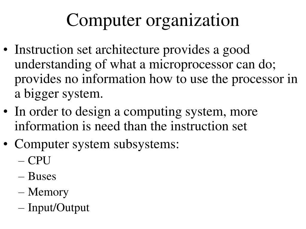 Ppt Computing Systems Organization Powerpoint Presentation Free