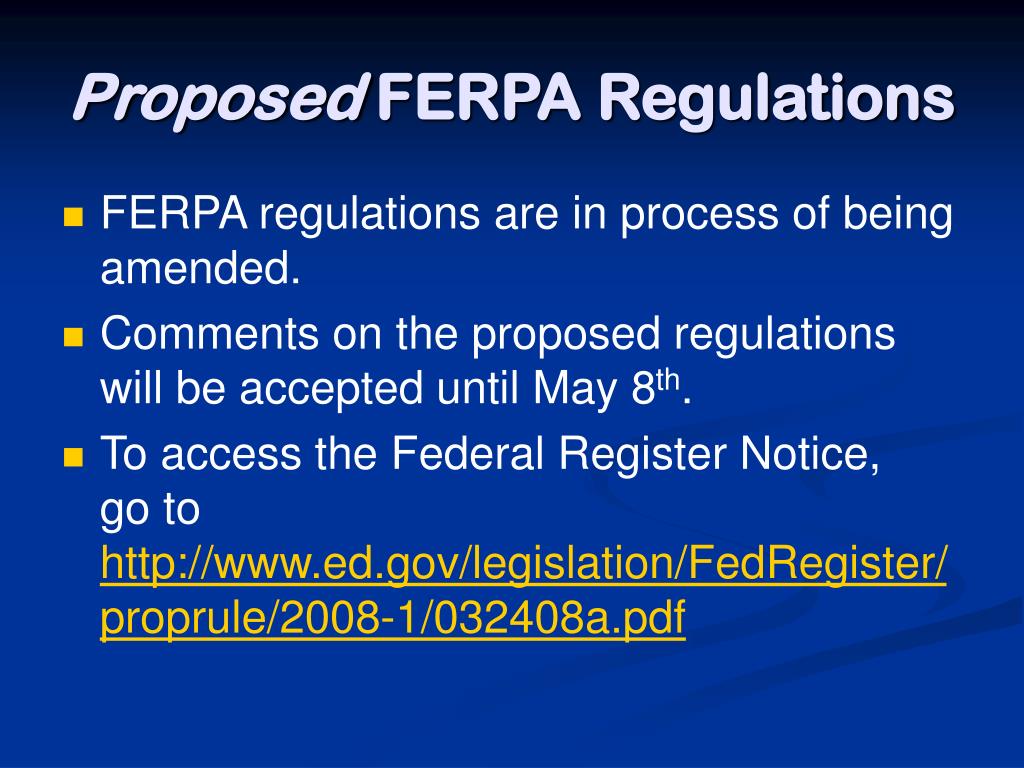 PPT - Family Educational Rights and Privacy Act (FERPA) PowerPoint ...