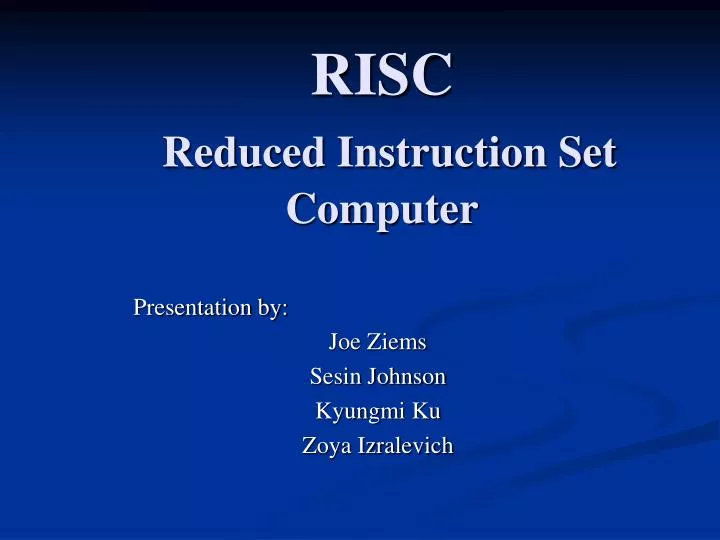 PPT - RISC Reduced Instruction Set Computer PowerPoint Presentation, free download - ID:330486