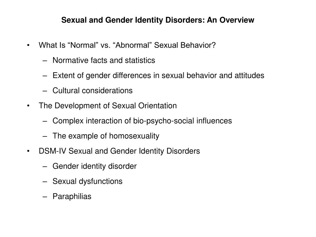 Ppt Chapter 9 Sexual And Gender Identity Disorders Powerpoint