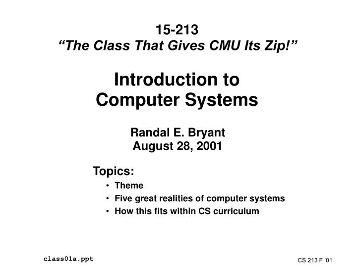 PPT - Introduction to Computer Systems PowerPoint Presentation, free ...