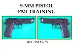 PPT - 9-MM PISTOL PMI TRAINING PowerPoint Presentation - ID:333084