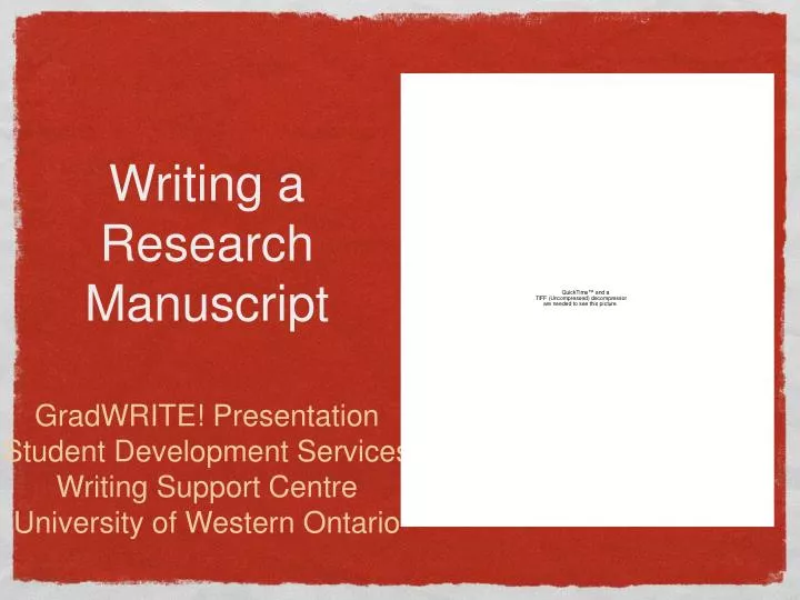 PPT - Writing a Research Manuscript PowerPoint Presentation, free ...