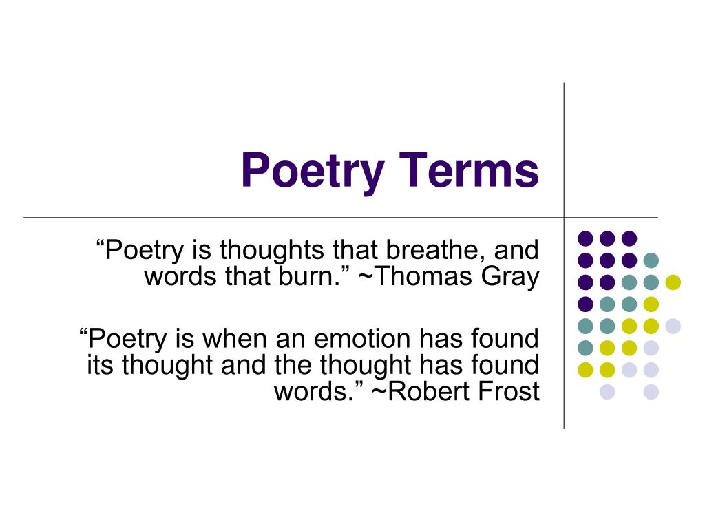Ppt Poetry Terms Powerpoint Presentation Free Download Id334813