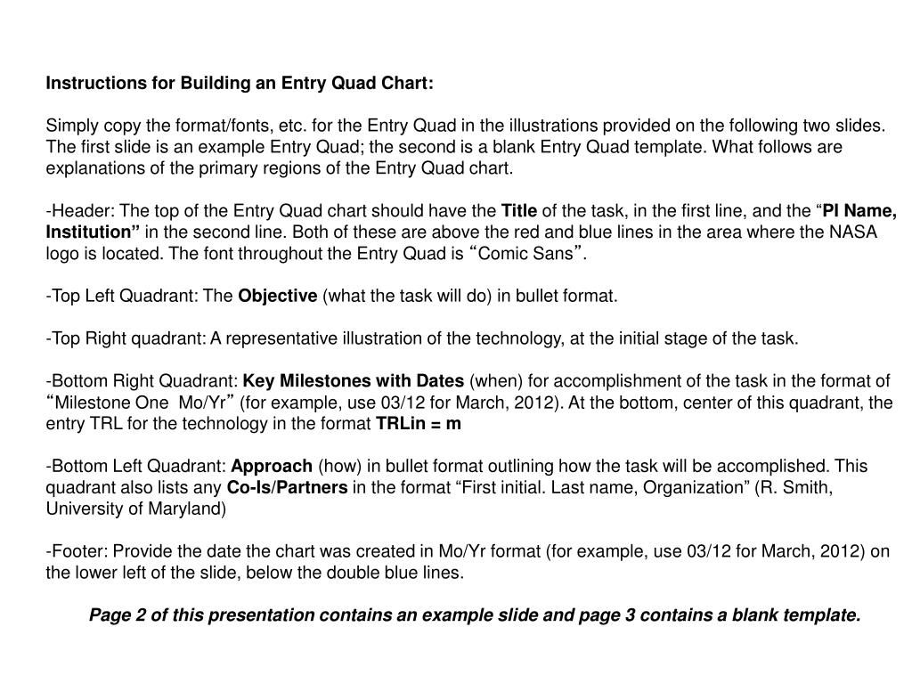 PPT - Instructions for Building an Entry Quad Chart: PowerPoint ...
