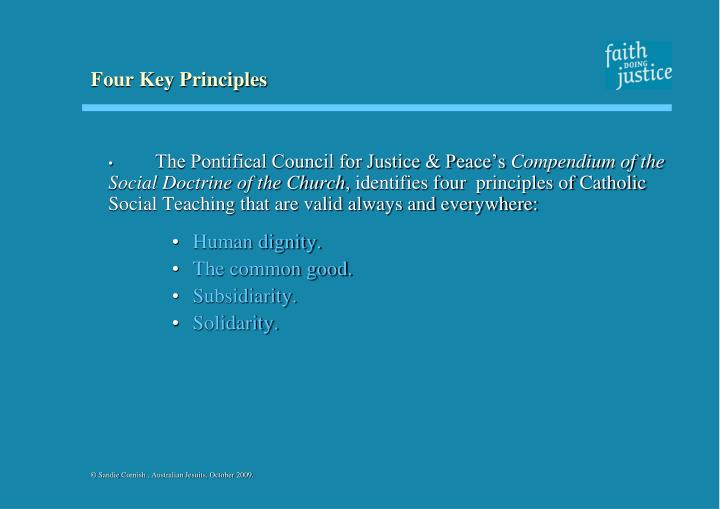 PPT - Four Key Principles of Catholic Social Teaching PowerPoint ...