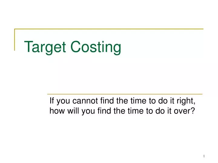 PPT - Target Costing PowerPoint Presentation, free download - ID:336625