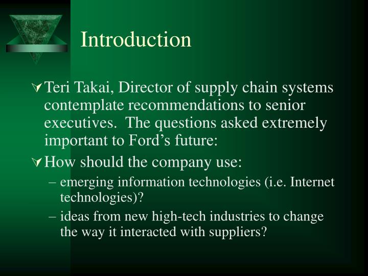 PPT - Ford Motor Company: Supply Chain strategy PowerPoint Presentation ...