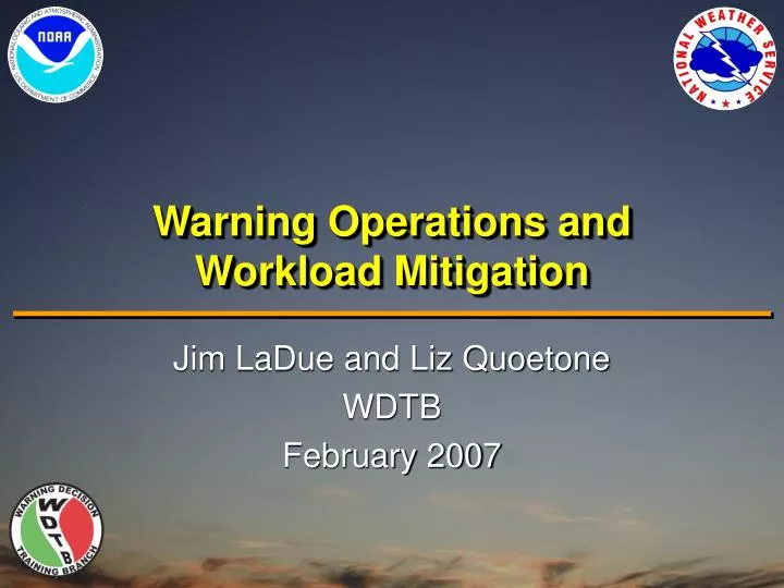 PPT - Warning Operations and Workload Mitigation PowerPoint ...