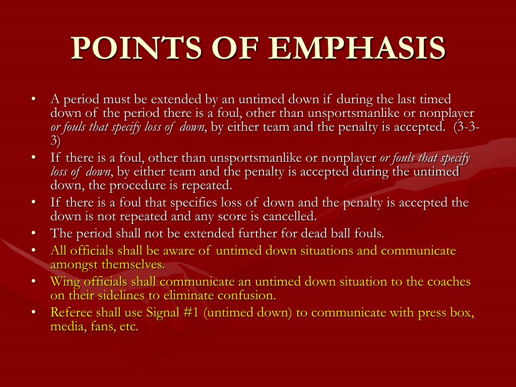 PPT - NFHS FOOTBALL Officials Manual Committee 2005 Points of Emphasis ...