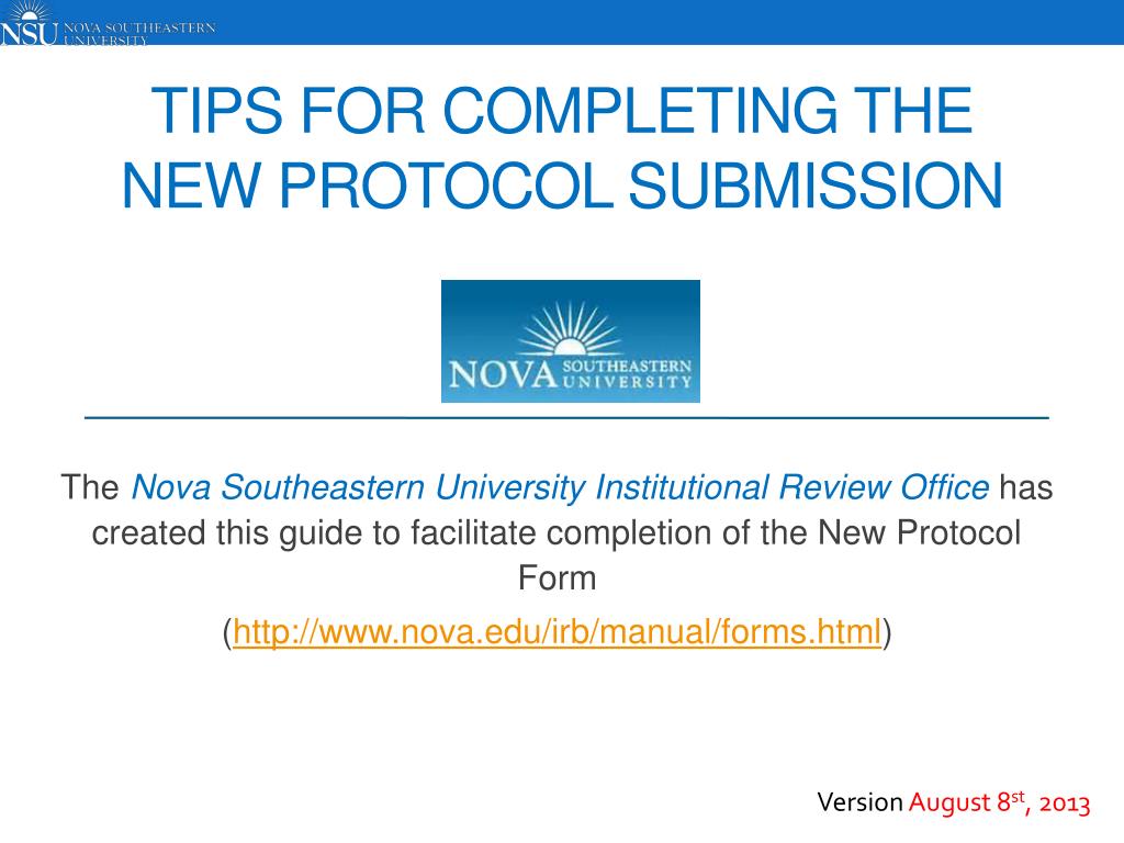 PPT - Tips for Completing the New Protocol Submission PowerPoint ... PPT - Tips for Completing the New Protocol Submission PowerPoint ...