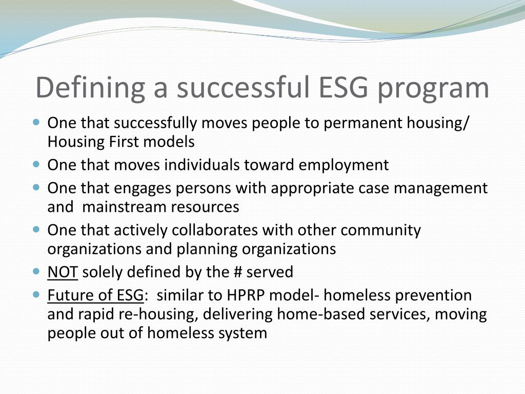 PPT - Emergency Shelter Grant (ESG) Award Training June 22 & 24, 2009 ...