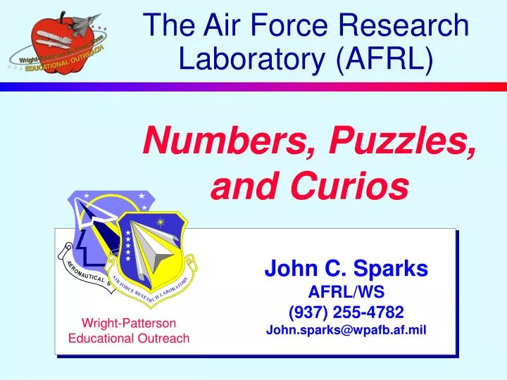 PPT - The Air Force Research Laboratory (AFRL) PowerPoint Presentation ...