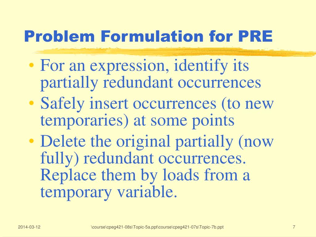 PPT - Topic 5a Partial Redundancy Elimination and SSA Form PowerPoint Presentation - ID:341873