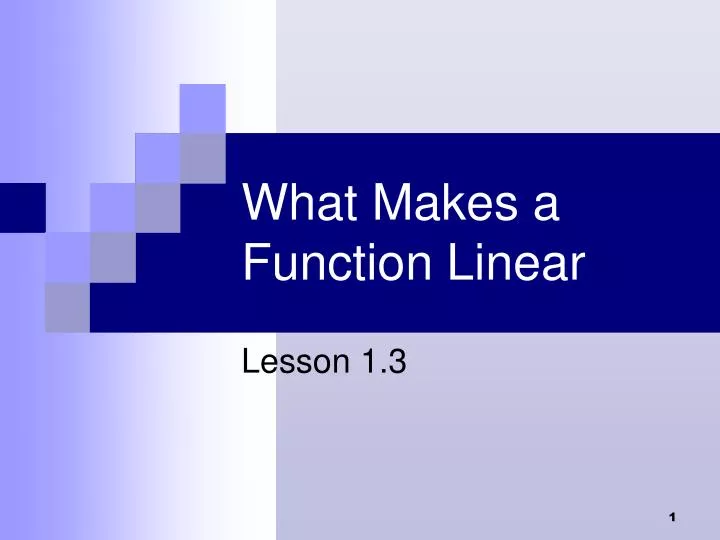 PPT - What Makes a Function Linear PowerPoint Presentation, free ...
