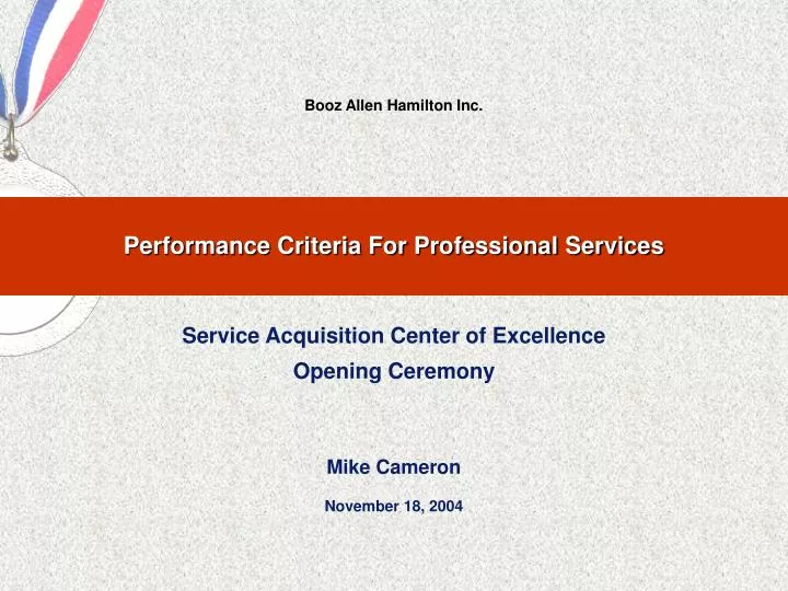 PPT - Performance Criteria For Professional Services PowerPoint ...