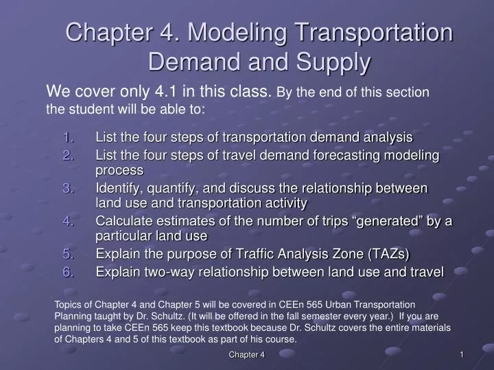 PPT - Chapter 4. Modeling Transportation Demand and Supply PowerPoint ...
