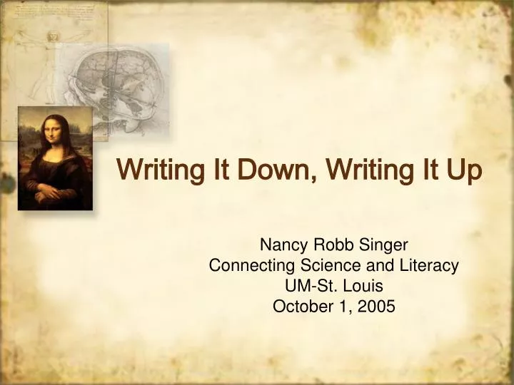 PPT - Writing It Down, Writing It Up PowerPoint Presentation, free ...
