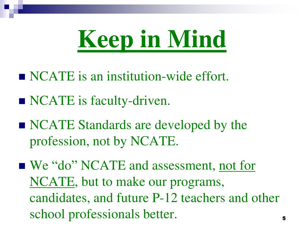 PPT - Preparing for the NCATE Visit: Practical Tips Dr. Marilyn ...