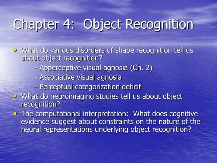 PPT - Chapter 4: Object Recognition PowerPoint Presentation, free ...