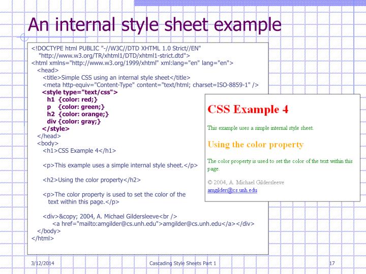 PPT - Cascading Style Sheets Part 1 PowerPoint Presentation - ID:345825