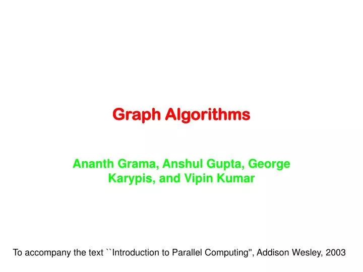 PPT - Graph Algorithms PowerPoint Presentation, free download - ID:347672