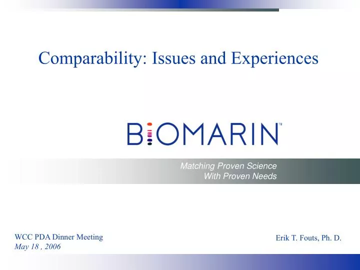 PPT - Comparability: Issues and Experiences PowerPoint Presentation ...