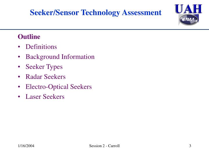 PPT - Seeker/Sensor Technology Assessment for ECAP PowerPoint ...