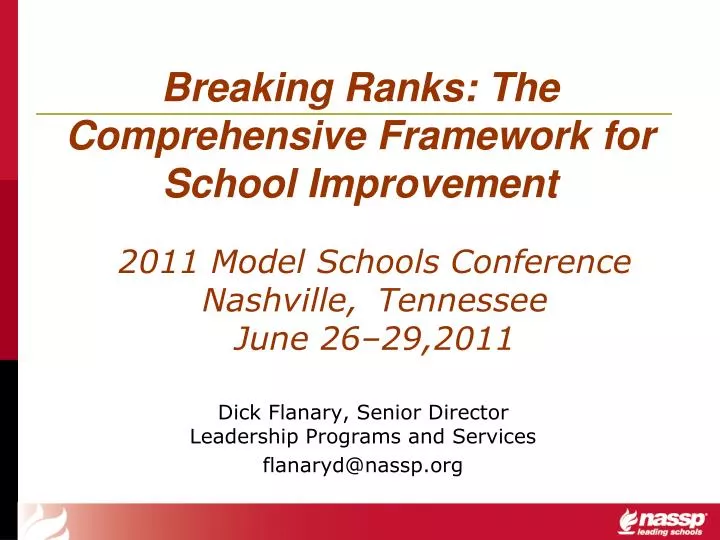 PPT - Breaking Ranks: The Comprehensive Framework for School ...