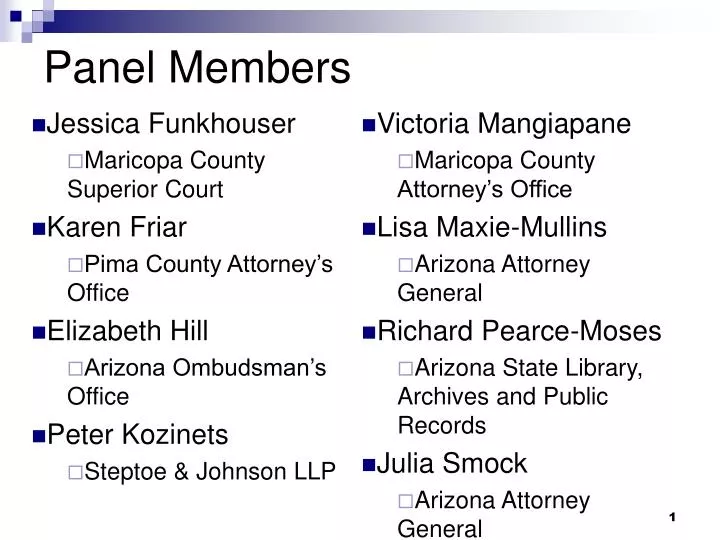 PPT - Panel Members PowerPoint Presentation, free download - ID:350467