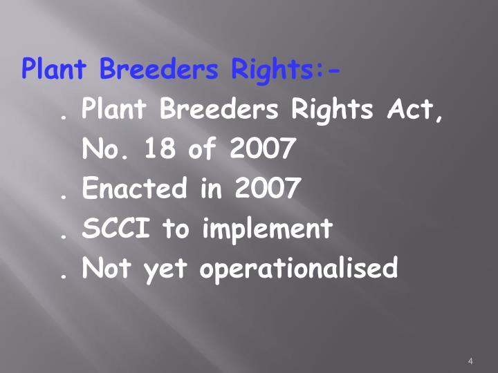 PPT - OVERVIEW Seed Policy Seed Laws Plant breeders Rights Legislation ...