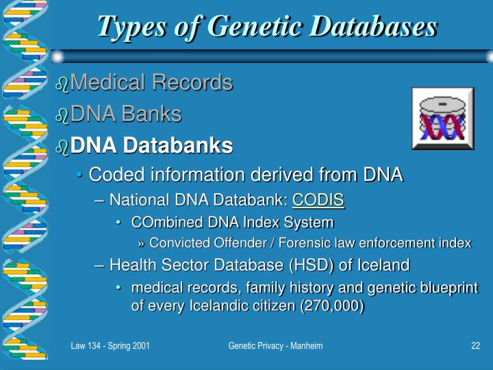 PPT - Genetic Databases & Privacy PowerPoint Presentation - ID:35103